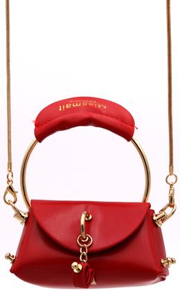 Very Small Hot Red Purse With Circle Handle (Cute)