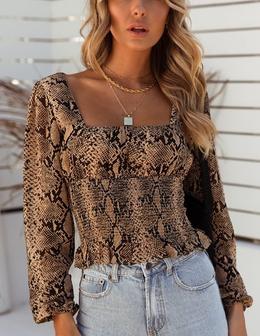 Python Tight Fitted Top With Long Sleeves (Elegant)