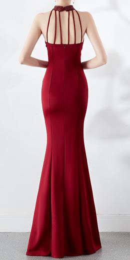 Dark Red Long Sequin Classy Maxi Dress (Stunning)