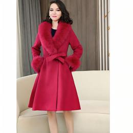 Isabella's Red Elegant Fur Long Coat