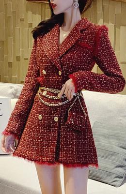 Red Double Breasted Business Coat (Beautiful)