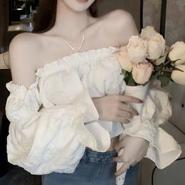 White Off Shoulder Puff Sleeve Crop Top (Cute & Sexy)