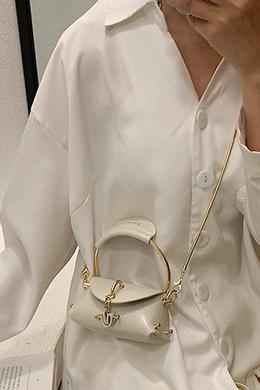 Small White Purse With Circle Handle (Cute)