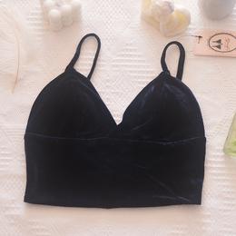 Black Velvet Spaghetti Strap Crop Top
