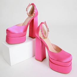 Victoria's Chic Hot Pink Platform Pumps