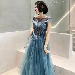 Seraphina Dusty Blue Fairycore Ethereal Dress Gown