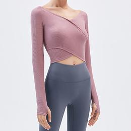 Purple Long Sleeve Fitted Crop Top (Cute & Sexy)