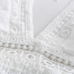 White Bohemian Deep V Neck Ruffle Mini Dress